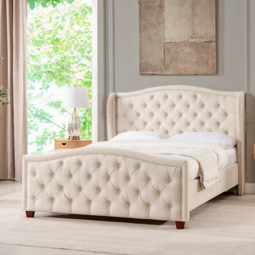 Lark Manor Aquilera Upholstered Wingback Bed Wayfair